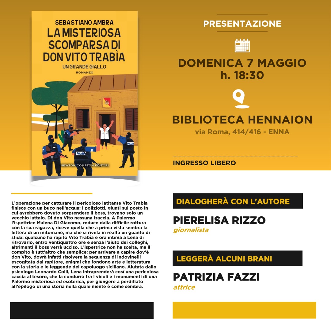 IL GIALLO DELL’ANNO “ LA MISTERIOSA SCOMPARSA DI DON VITO TRABIA”, DI ...
