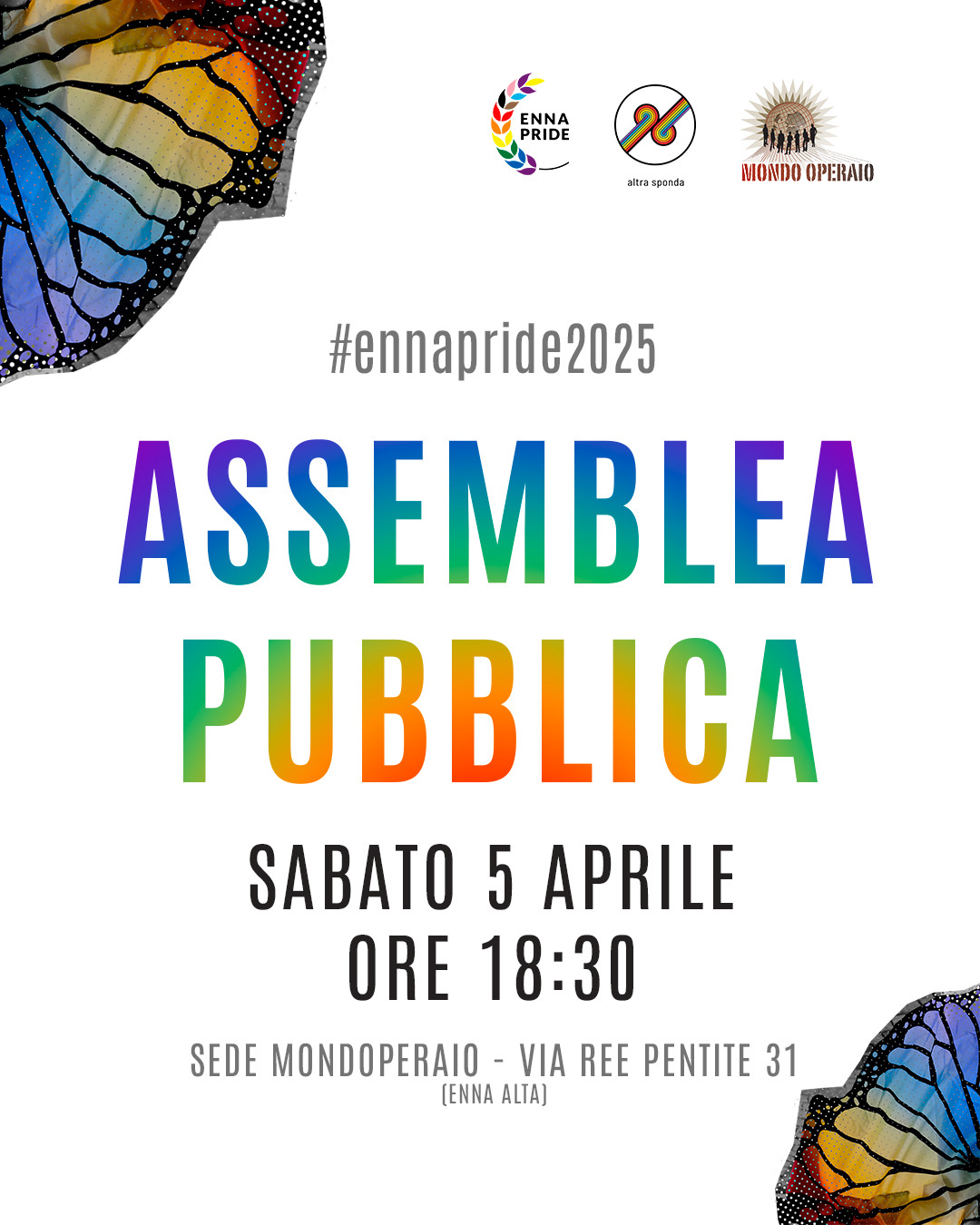 Enna Pride 2025: il Collettivo Altra Sponda invita alla prima assemblea ...